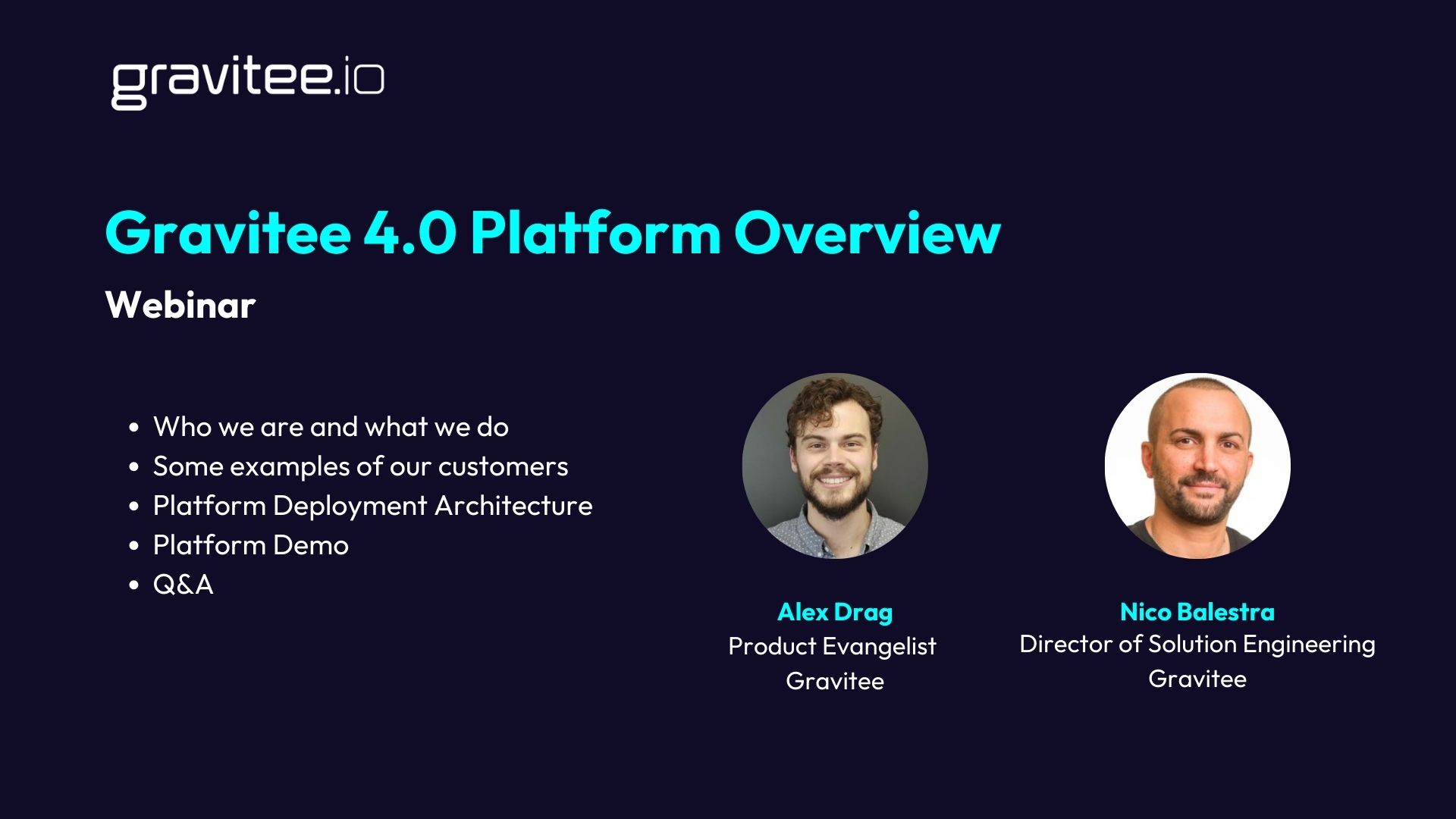 Webinar: Gravitee 4.0 Platform overview - Nico & Alex